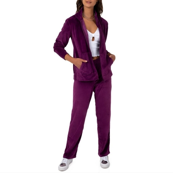 Athletic Works | Tops | Athletic Works Purple Velour Jacket And Pant ...